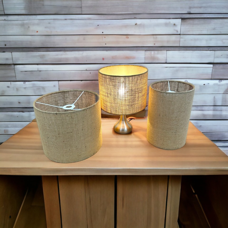 Natural hessian Light shades for ceiling , table and floor drum ...