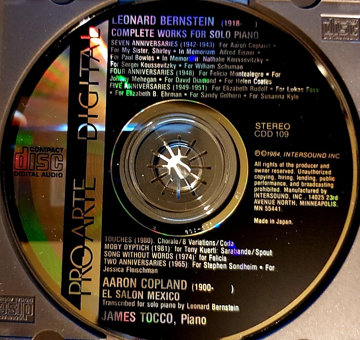 Leonard Bernstein: Complete Works for Solo Piano. James Tocco. CD Pro ...