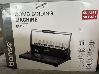 Tianse BM1255 Comb Binding Machine, 21-Holes, 450 Sheets 15 Max ...