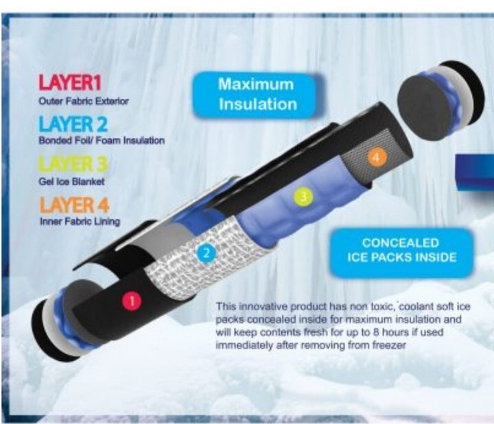 1 x ESKY 1 Bottle Soft Cooler Ice Wine Drink Bag Freezable bottle ...