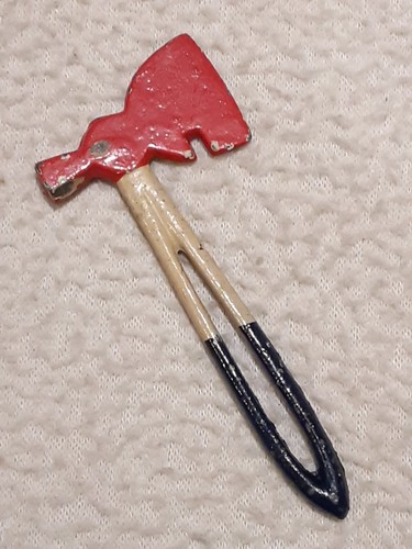 Vtg Red White Blue cigar box opener mini toy carpenter axe hatchet ...