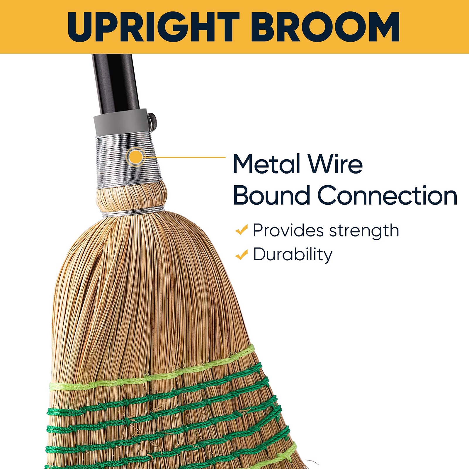 Heavyduty Corn Broom Commercial Indoor Outdoor Broom 59.8 Inch Tall For ...