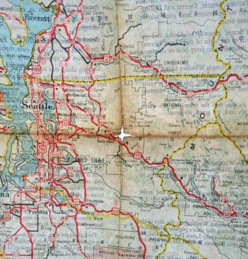 Original 1950 State Department Official Washington Highway Map Olympia ...