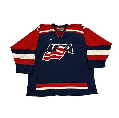 Nike Team USA 2002 Salt Lake City Olympics Blue Stitched Hockey Jersey ...