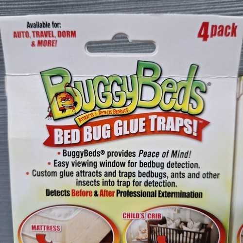 2 Buggybeds Bed Bug Glue Traps Early Detector Home 4 Pack Ebay