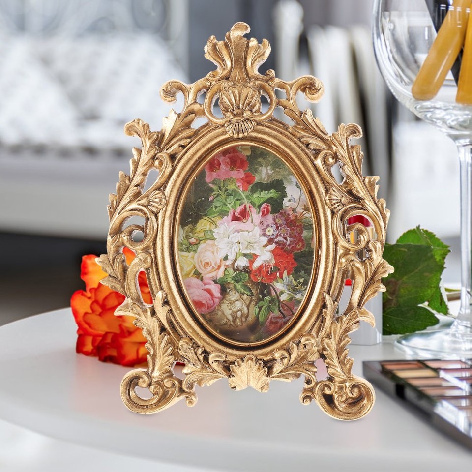 Vintage Resin Photo Frame Desktop Picture Holder Home Decor Small Photo ...