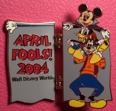 DISNEY PIN - FAB 3 Mickey Mouse Donald Goofy WDW April Fools Day 2004 ...
