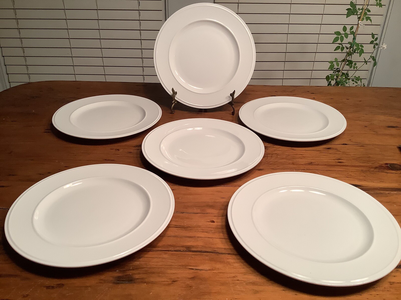 THRESHOLD Every Stoneware 10 1/2” White Dinner Plates Set Of 6 | eBay