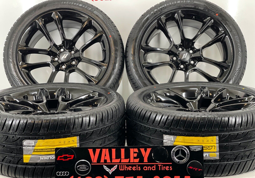 20" DODGE & DEMON SRT HELLCAT STYLE WHEELS TIRES REDEYE BLACK RIMS ...