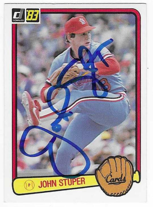 JOHN STUPER 1983 DONRUSS AUTOGRAPHED SIGNED # 621 ST. LOUIS CARDINALS ...