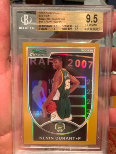 CENTERING +50/50+ BGS 9.5 GOLD REFRACTOR BOWMAN CHROME ROOKIE 2007 ...