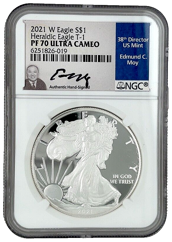 (1) 2021 W PROOF AMERICAN SILVER HERALDIC EAGLE NGC PF70 ULTRA CAMEO ...