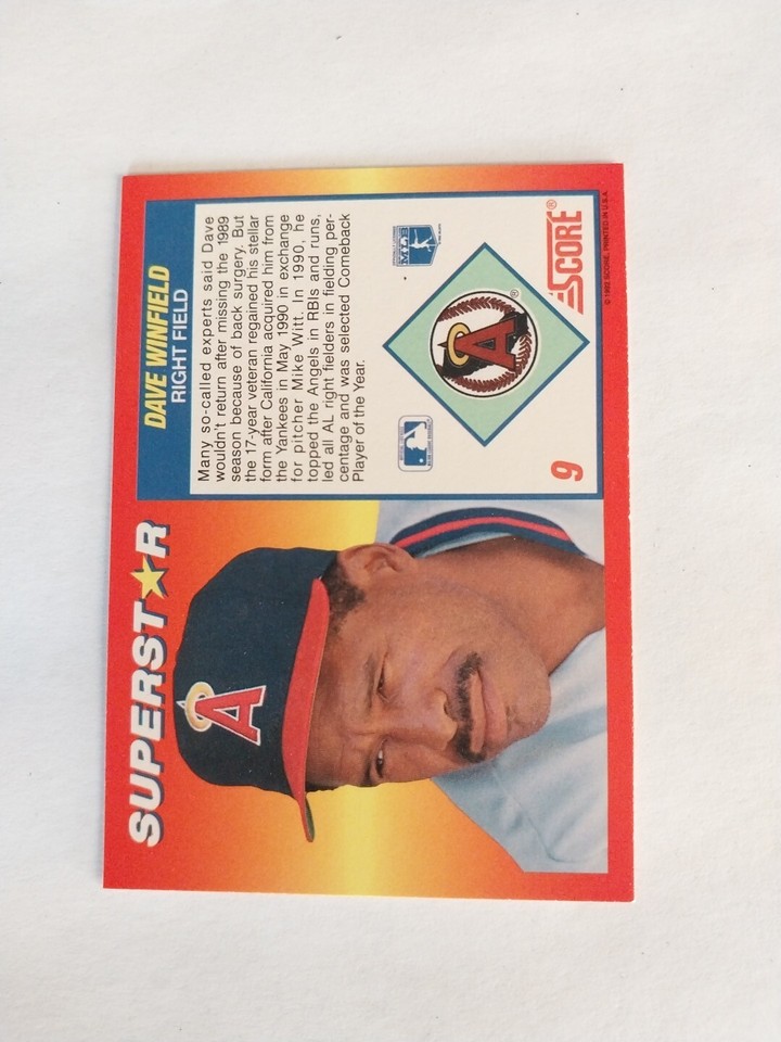 1992 Score Superstar #9 Dave Winfield | eBay