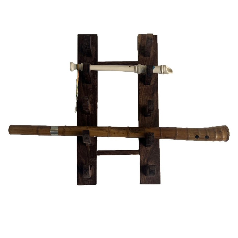 Flute Xiao Shakuhachi display hanging stand Black Walnut for 5 Flutes ...