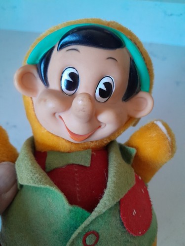 Rare Vintage 1950s Gund Walt Disney Plush Rubber Face Pinocchio Rolly ...
