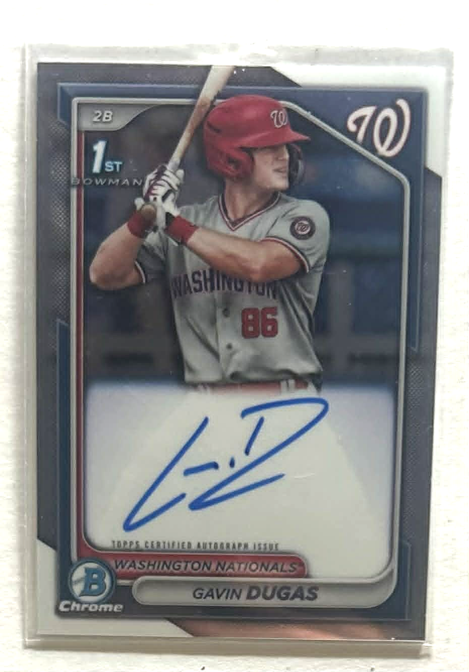 2024 BOWMAN CHROME #CPA-GD GAVIN DUGAS AUTOGRAPH AUTO WASHINGTON ...