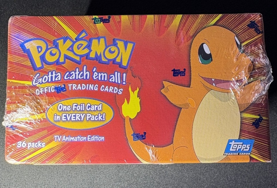 1999 Pokemon TV Animation Topps Series 1 Blue Label Booster Box ...