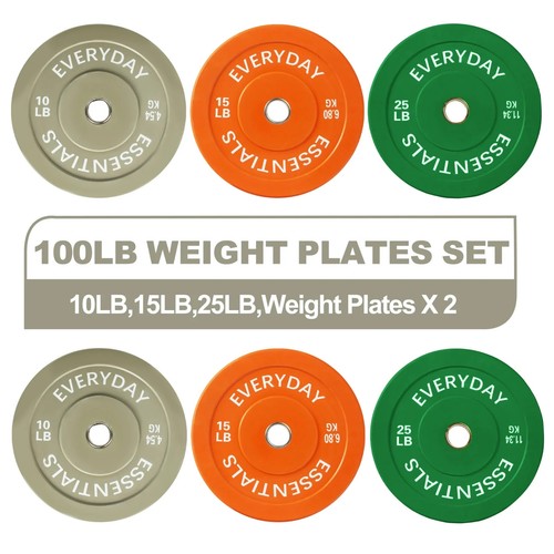 100 lb Bumper Plates with Steel Hub by BalanceFrom, MultiColor | eBay