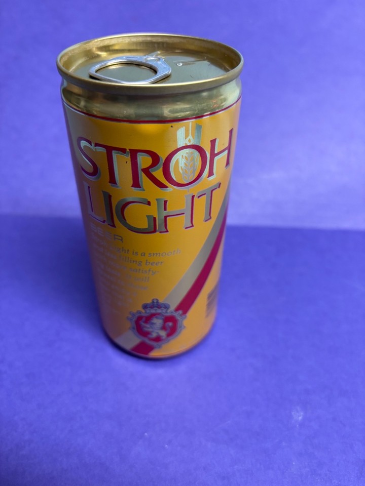 RARE STROH'S STROH LIGHT BREWING BEER TALL PULL TAB CAN DETROIT ...