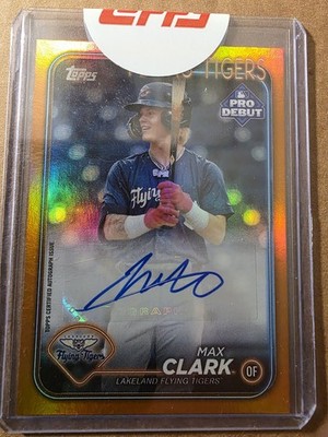 2024 Topps Pro Debut Max Clark Orange Refractor Auto #22/25 Tigers | eBay