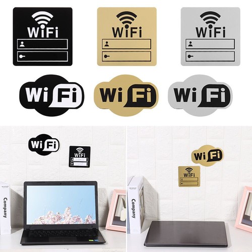 3D WIFI Sign Handwriting Account&Password Wall Stickers Mirror Surface ...