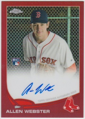 2013 Topps Chrome 112 Allen Webster RC Auto Red Refractor 20/25 ...