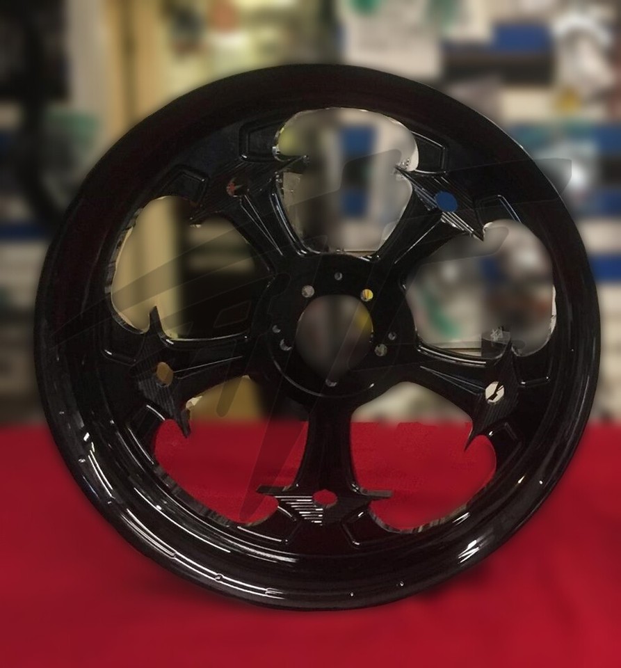 NINJA STOCK SIZE SOLID BLACK STREET FIGHTER WHEELS 12-20 KAWASAKI NINJA ...
