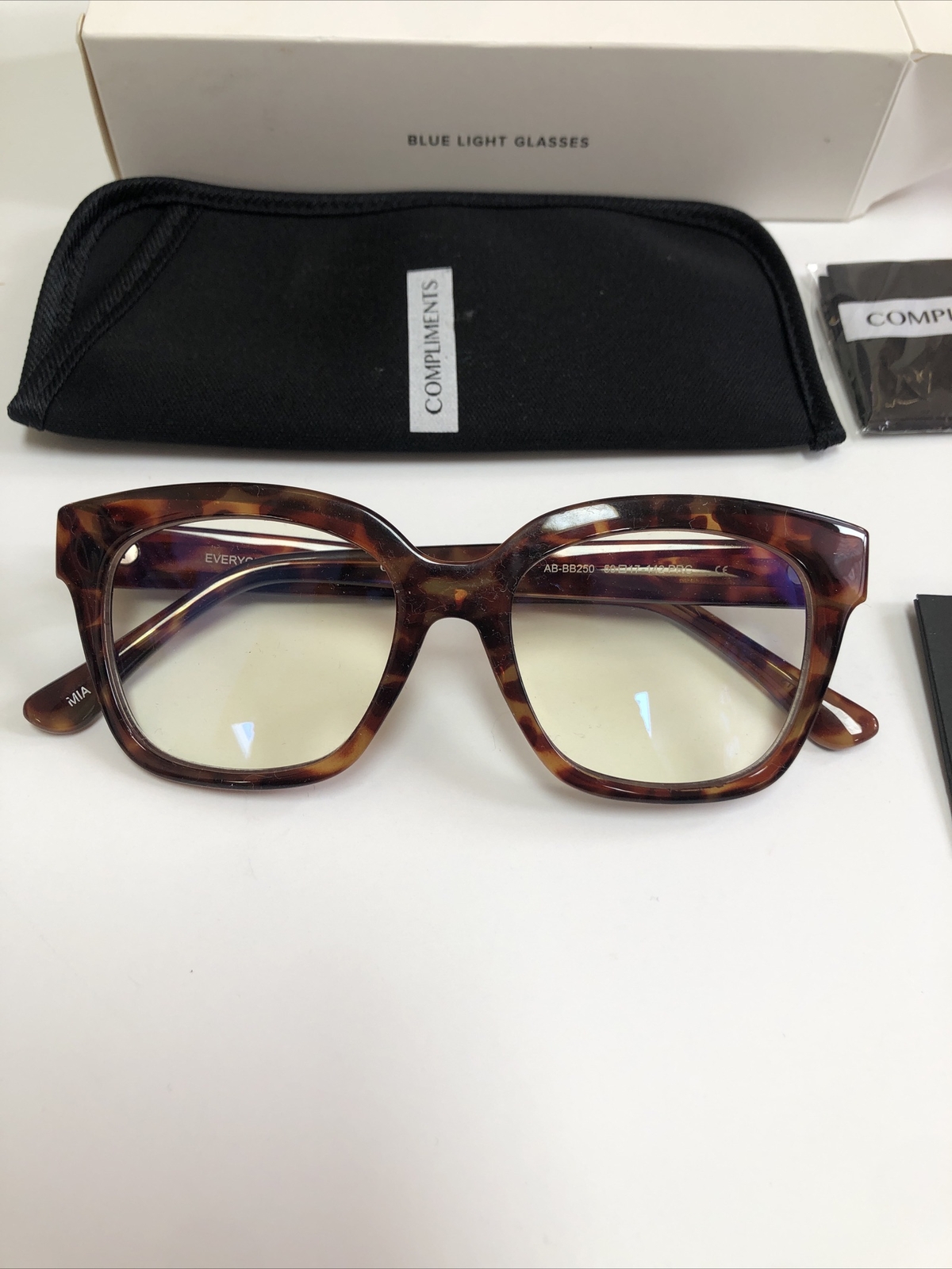 Compliments By Diff Mia Blue Light Glasses Beige Tortoise Frames $98 | eBay