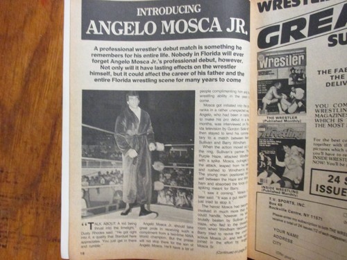 1983 The Wrestler Maga(ANGELO MOSCA, JR/BOB SWEETAN/DAVID VON ERICH ...