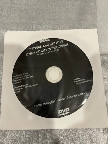 Dell Drivers & Utilities DVD for Reinstalling Optiplex 160, FX160, 360 ...
