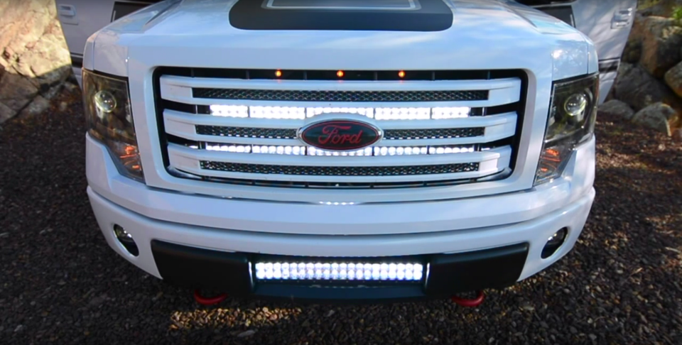 Upper Grille Lower Hidden Bumper Combo LED Light Bar Kits For Ford F150 ...