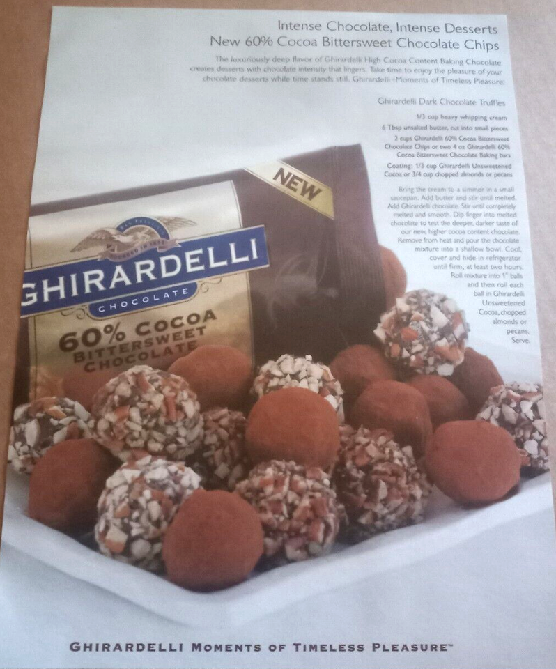 2005 print ad - Ghirardelli Dark Chocolate Truffles candy recipe ...