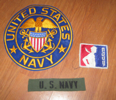 United States Navy USN patches badges USA FLAG Eagle 8" round + red ...