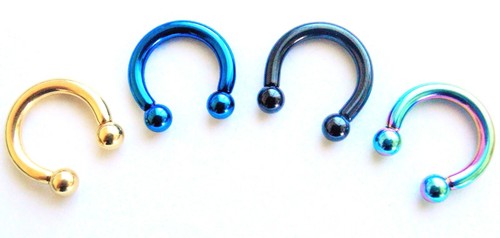 8g 3mm HORSESHOE Ring Prince Albert Nipple Piercing CBB Big Heavy Gauge ...