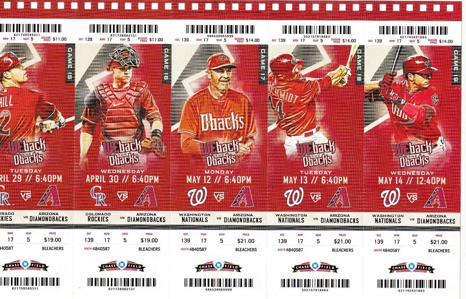 2014 ARIZONA DIAMONDBACKS PICK YOUR GAME GOLDSCHMIDT TICKET STUB MANY ...