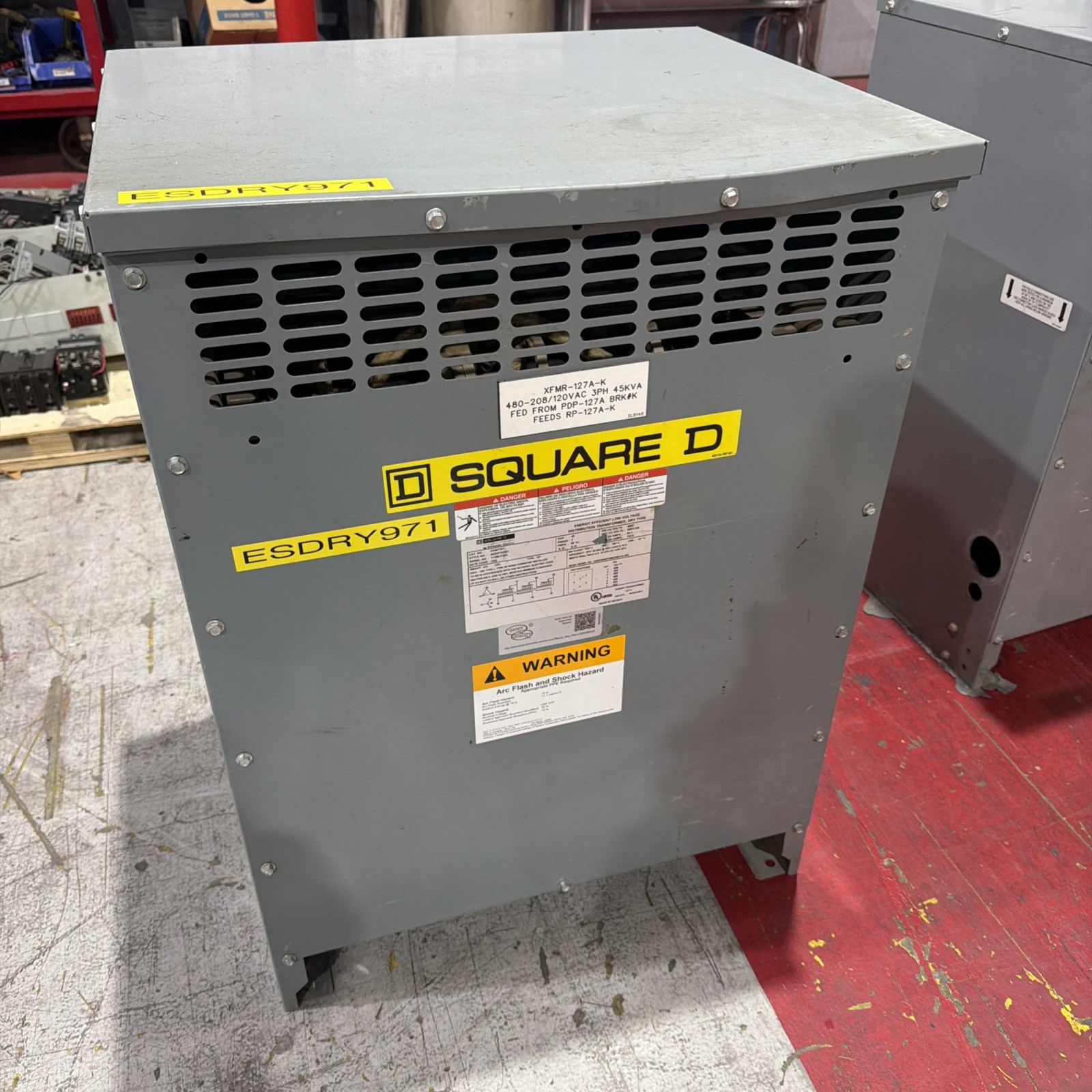 Square D 3 Phase Dry Type Transformer 45 Kva 480 Delta - 208Y/120 Nema ...