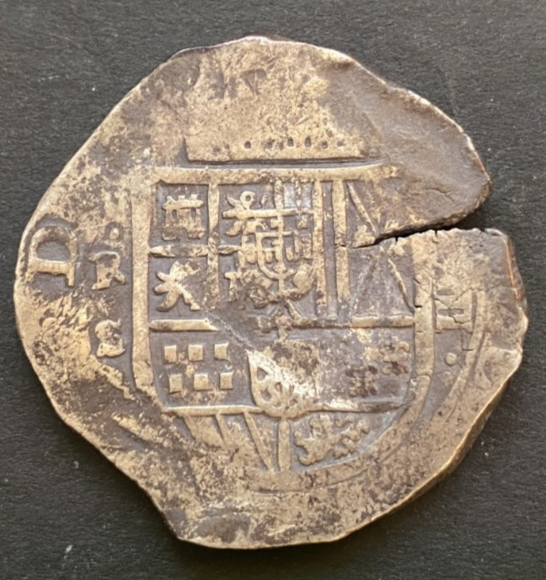 1599, 8 REALES, Cob Coin, Sevilla, B, FELIPE III, Silver, 28g, Pirate ...
