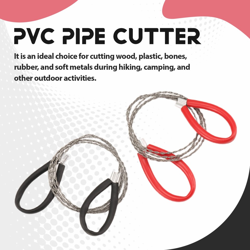 2 Pcs PVC Pipe Cable Saw Stainless Steel Wire Saw Hand String Rope ...