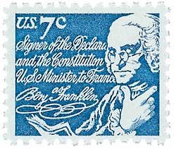 1970 Benjamin Franklin Single 7c Postage Stamp, Sc# 1393d MNH, OG | eBay