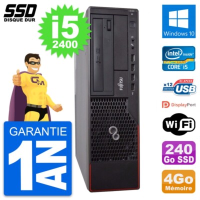 PC Fujitsu Esprimo E700 E90+ DT Intel I5-2400 RAM 4GB SSD 240GB Windows ...