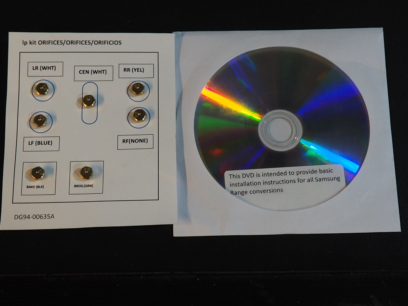 New Samsung Oven Range Natural Gas to Propane Conversion Kit DG94 ...