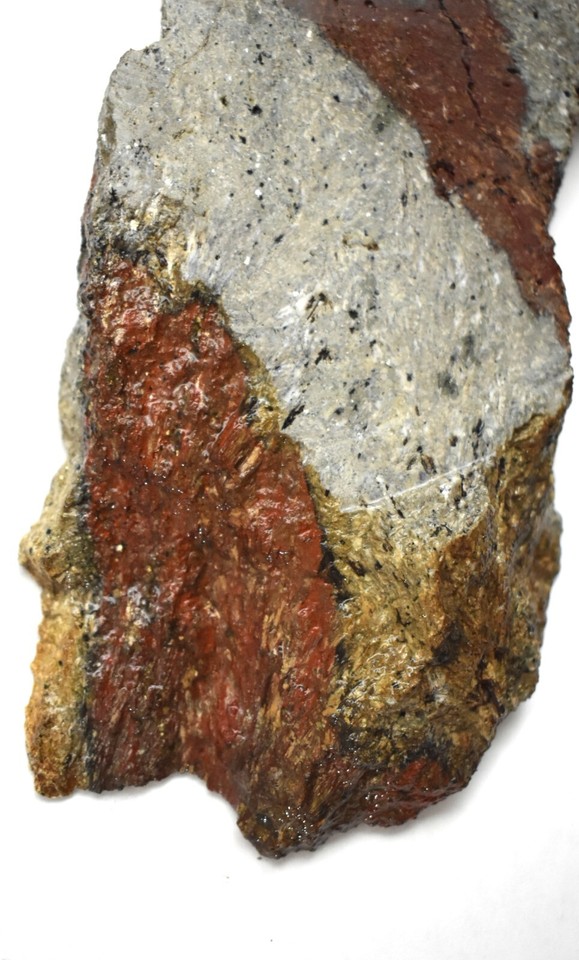 Red Cinnabar, Silvery Stone Phyllite 1800s Ore Knob Copper Mine North ...