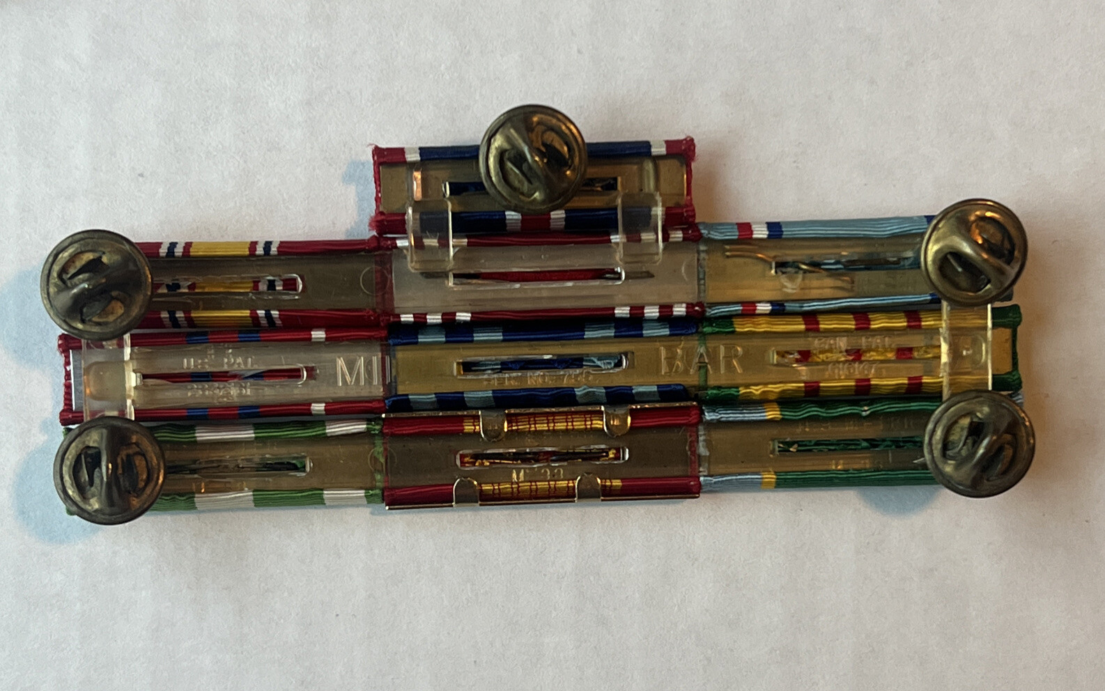 Vintage US Army Ribbon bars w Rack Meritorious Commendation Good ...