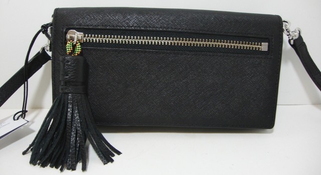 Rebecca Minkoff Black Crossbody Saffiano Leather Jill Clutch Handbag ...