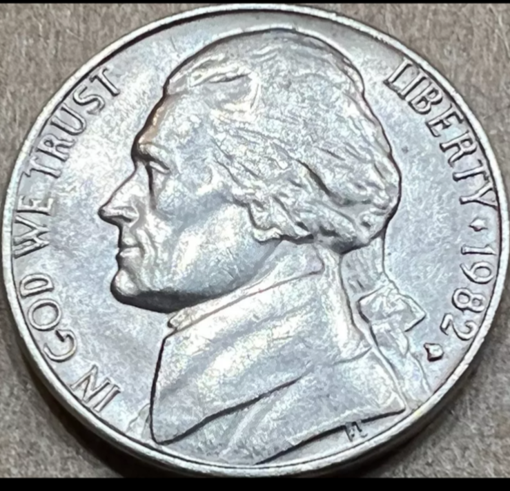 1982 D Jefferon Nickel Filled In Mint Mark Error Coin | eBay