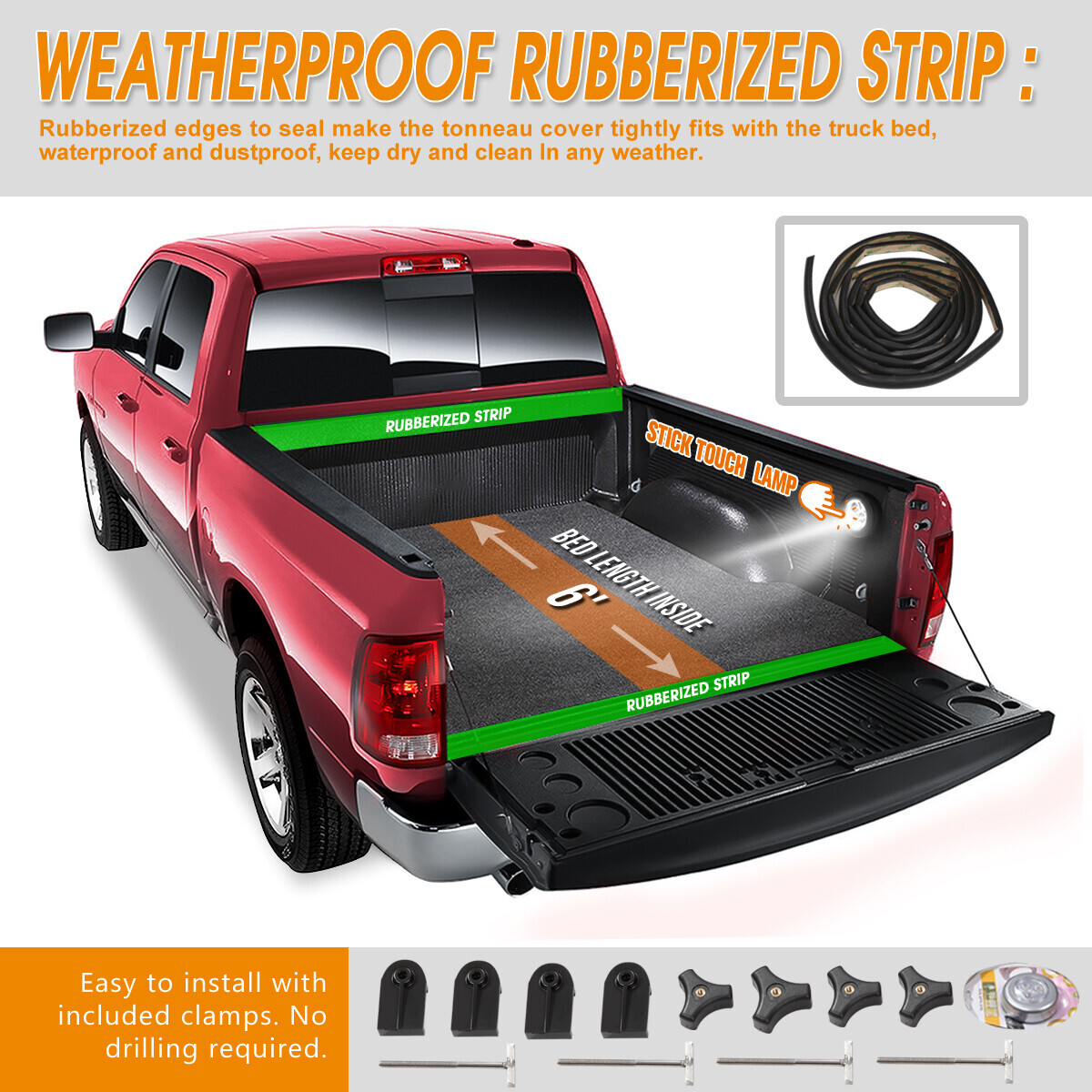 Vinyl Soft Top Tri-Fold Tonneau Cover for 93-04 Ford Ranger Flareside ...
