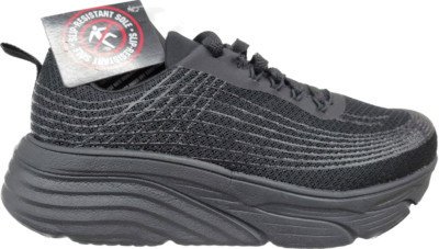 Work Women Shoe Slip Resistant Mesh Wide Fit Black Comfort Cushion ...