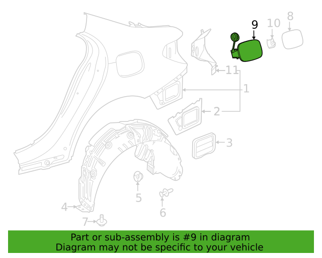 Mercedes Benz Genuine W177 Tank Filler Recess 1776308302 | eBay