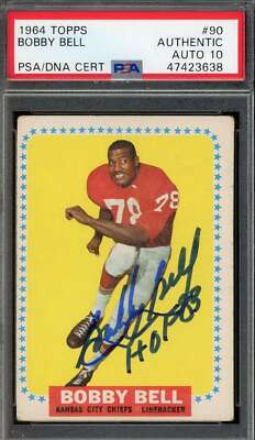 Bobby Bell Gem Mint 10 PSA DNA Signed 1964 Topps Rookie Autograph | eBay