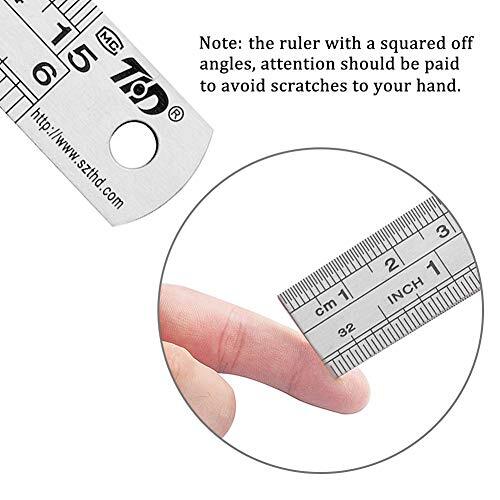 Ruler Metal Straight Edge Ruler Stainless Steel Ruler 6 Inch Ruler Set ...